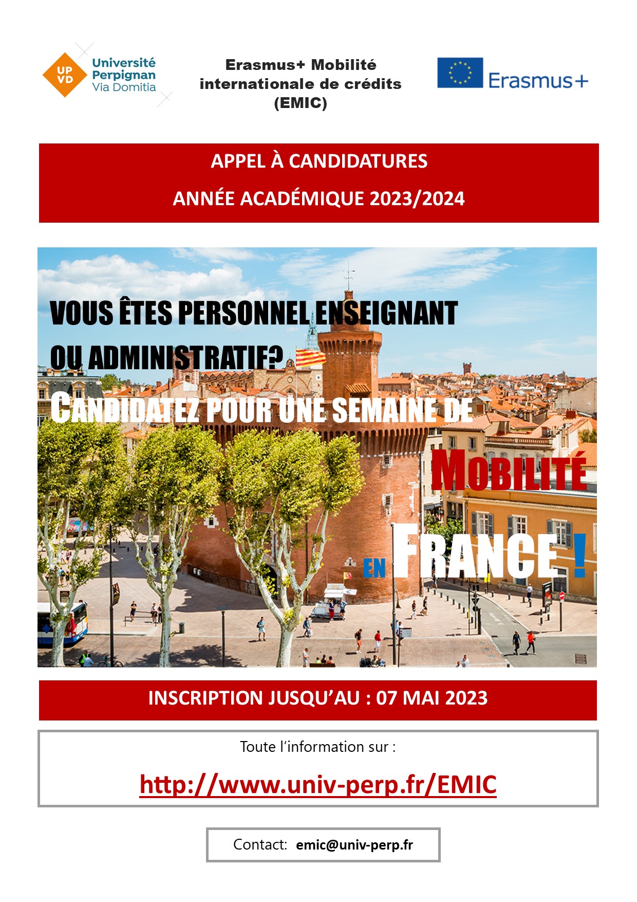 APPEL À CANDIDATURES UNIVERSITE DE PERIGNAN Via Domitia -FRANCE- ANNÉE 2023/2024 | University of ...